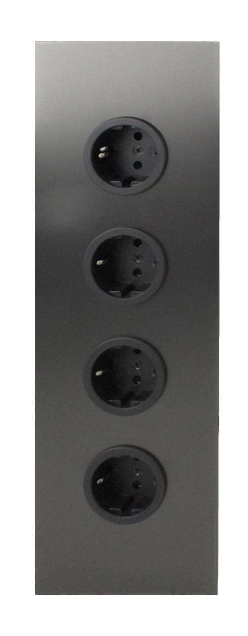 Indux Corner con 4 tomas de corriente con toma de tierra Gun metal ...